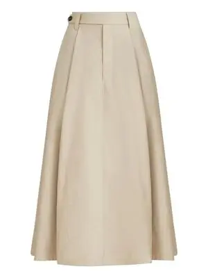 Brunello Cucinelli Cotton Long Skirt - Beige
