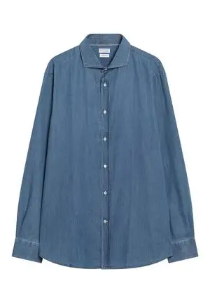 Brunello Cucinelli Light Easy Fit Denim Shirt - Blue
