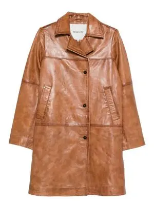 HERSKIND Shelly Leather Coat - Leather Brown