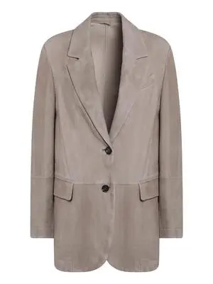 Brunello Cucinelli Light Suede Single-breasted Blazer - Brown