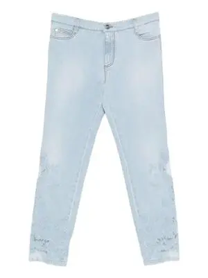 Ermanno Scervino Embroidered Denim Jeans - Clear Blue