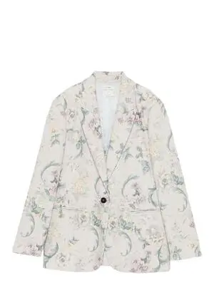 FORTE_FORTE Printed Blazer Jacket - Powder