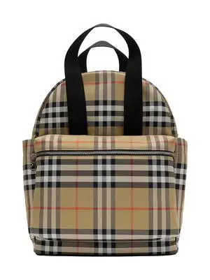 Burberry Check Motif Diaper Backpack - Beige