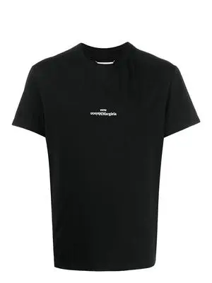 MAISON MARGIELA Logo Cotton T Shirt - Black