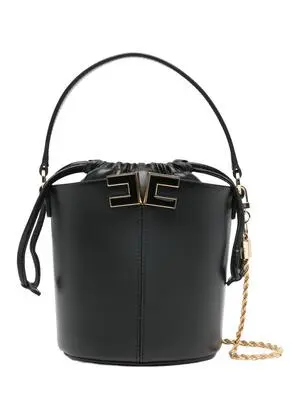 Elisabetta Franchi Drawstring Bucket Bag - Black