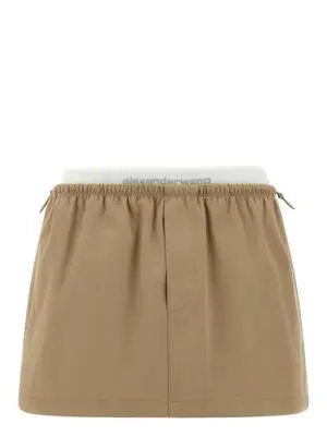 Alexander Wang Double Layer Waist Mini Skirt - Beige