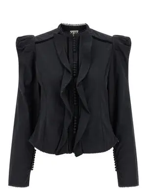 Isabel Marant Calina Victorian Cotton Shirt - Black
