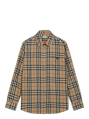 Burberry Check Pattern Shirt - Beige