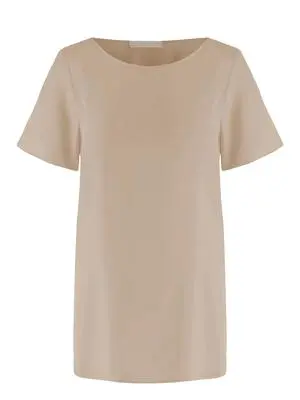 ALLUDE Stretch Silk T-shirt - Beige