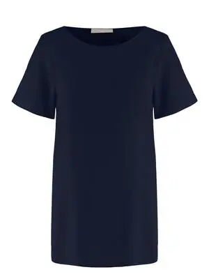 ALLUDE Stretch Silk T-shirt - Blue
