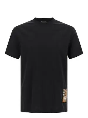 Burberry T Shirt Patch Check - Black