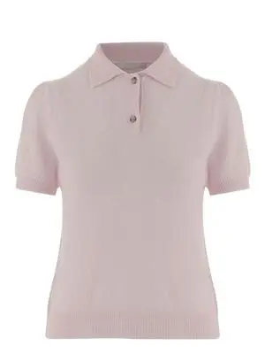 ALLUDE Cashmere Polo Shirt - Pink