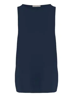 ALLUDE Stretch Silk Top - Blue