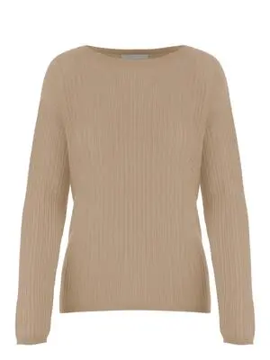 ALLUDE Cashmere Knit Sweater - Beige