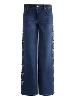 Alice + Olivia Embellished Baggy Jeans - Blue