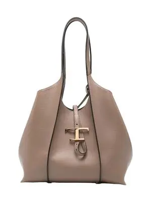TOD'S Small Leather Tote Bag - Marrone Chiaro