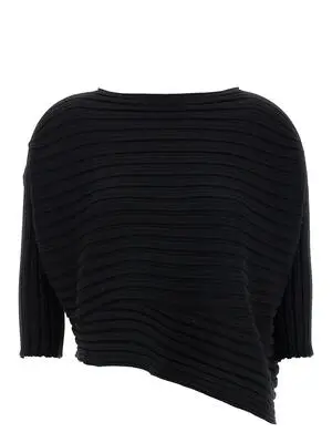 Issey Miyake Cotton Cashmere Knit Top - Black