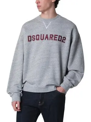 Dsquared2 Mélange Sweatshirt With Logo Embroidery - Grey