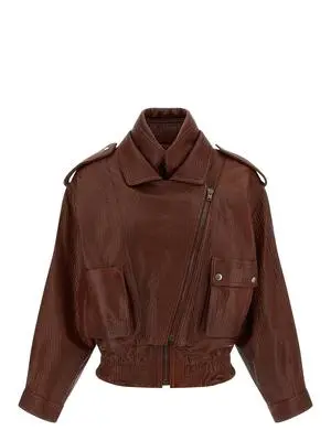Isabel Marant Aneli Leather Jacket - Brown