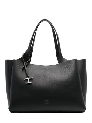 TOD'S Medium Leather Tote - Black