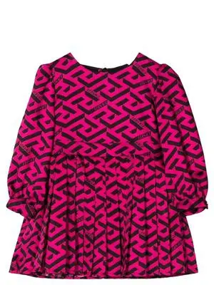Versace Greca Allover Dress - Fuchsia