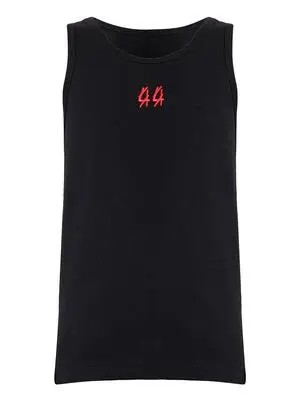 44 LABEL GROUP Stretch Cotton Ribbed Tank - Black