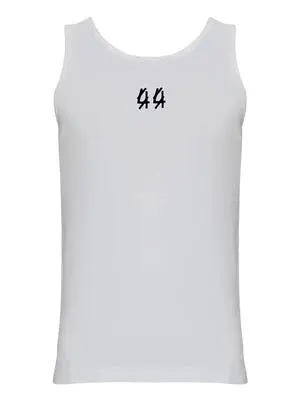 44 LABEL GROUP Stretch Cotton Ribbed Tank - White