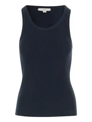 Vince Stretch Cotton Blend Tank Top - Blue