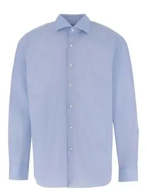 ALESSANDRO GHERARDI Stretch Cotton Blend Shirt - Clear Blue
