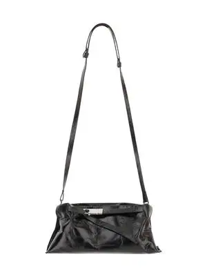 Benedetta Bruzziches Lauren Glossy Leather Shoulder Bag - Black