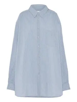 MAISON MARGIELA Oversized Cotton And Silk Shirt - Clear Blue