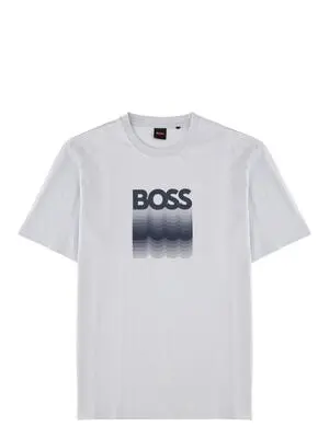 BOSS T Shirt With Logo - Grey