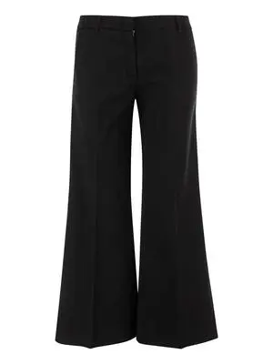 QL2 DONNA Flared Stretch Trousers - Black