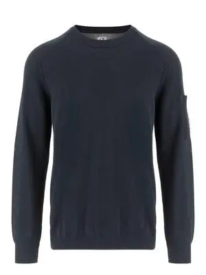 C.P. COMPANY Cotton Sweater With Logo - Blue