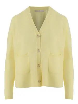 ALLUDE Wool And Cashmere Cardigan - Yellow