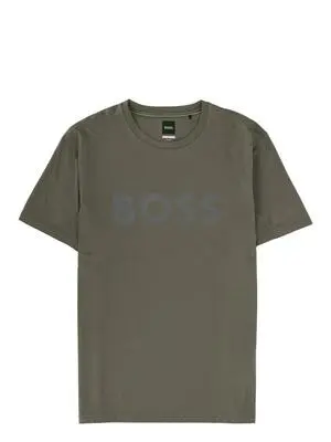 BOSS T Shirt With Logo - Green