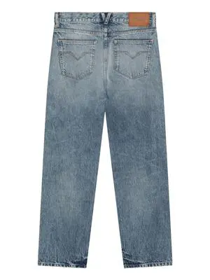 Versace Washed Effect Straight Leg Jeans - Light Blue