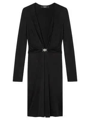 Versace Viscose Jersey Midi Dress - Black