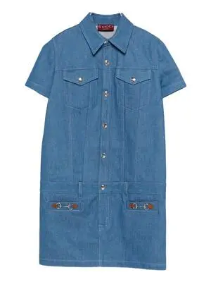 Gucci Denim Mini Dress - Blue