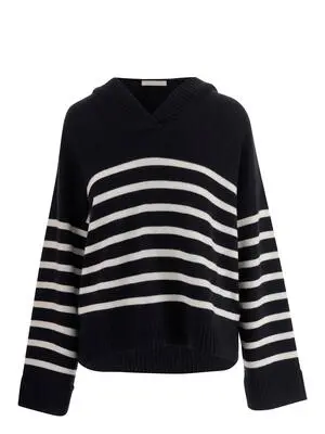 ALLUDE Cashmere Striped Sweater - Red