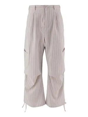 Y3 Wide-leg Striped Trousers - Ivory