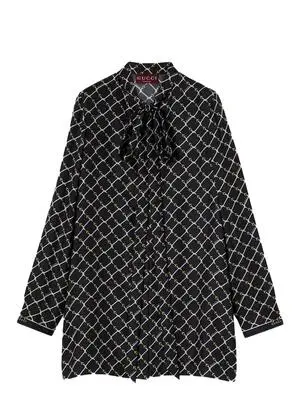 Gucci Printed Silk Shirt - Black