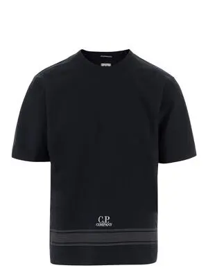 C.P. COMPANY Cotton T Shirt With Logo - Black