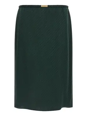 Gucci Logo Knit Silk Midi Skirt - Green