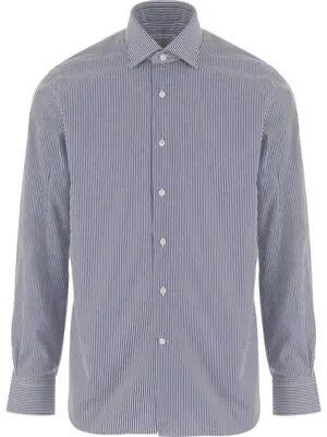 ALESSANDRO GHERARDI Striped Cotton Shirt - Blue
