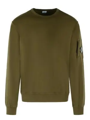 C.P. COMPANY Cotton Sweater With Sleeve Pocket - Green