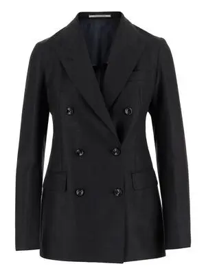 Tagliatore Wool And Silk-blend Double-breasted Jacket - Navy Scuro