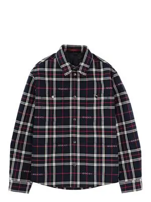 Gucci Logo Cotton Overshirt - Blue