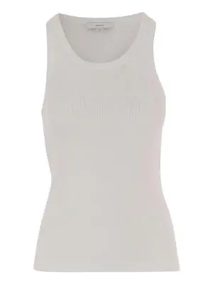 Vince Stretch Cotton Blend Tank Top - White