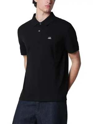 C.P. COMPANY Polo Shirt With Logo Patch - Black